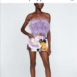 Tops | Light Blue Feather Bandeau | Poshmark